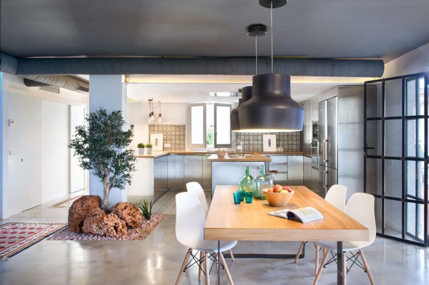 Contemporary Interior Design with Extensive Walnut Millwork