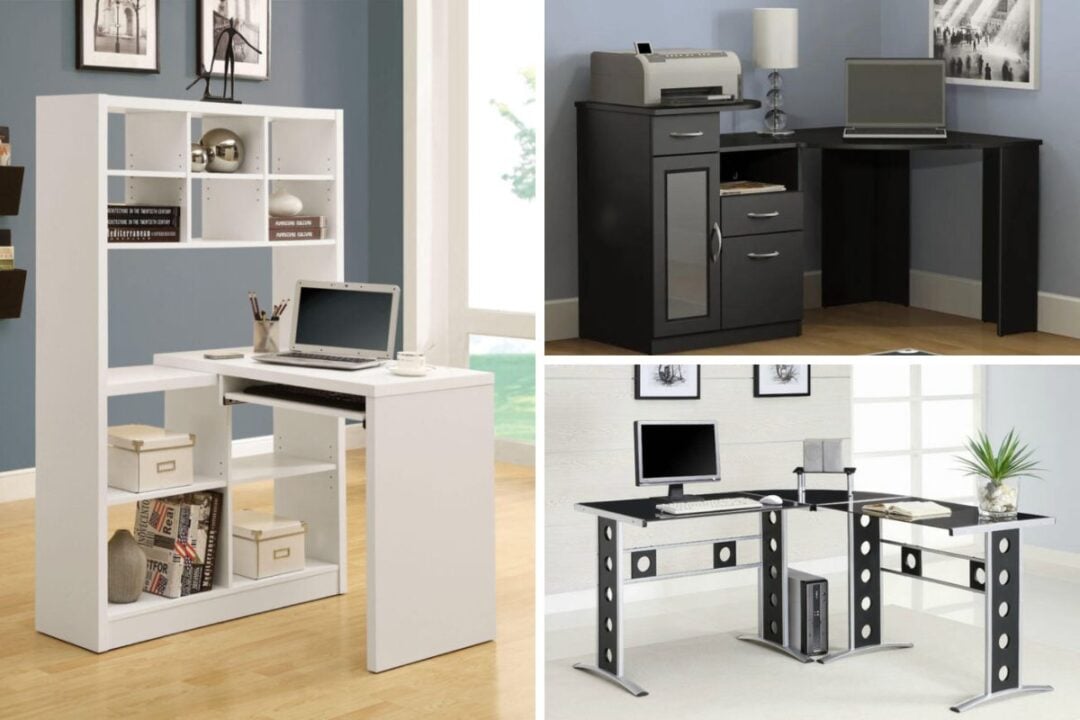 Parts of a Desk (Diagrams of Computer and Built-In Desks)