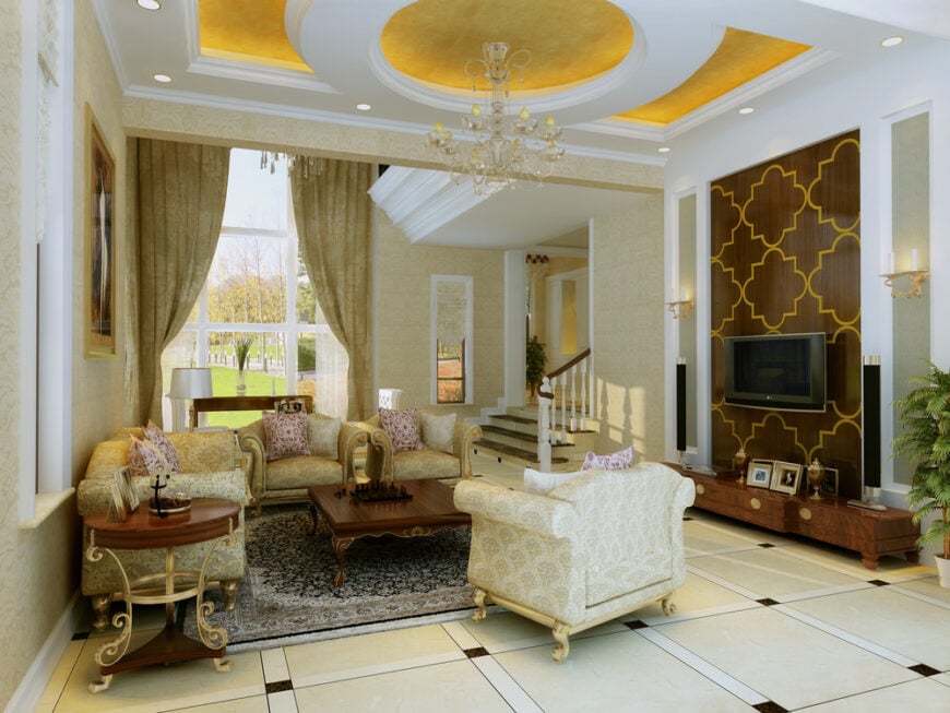 65 Living Rooms with Tile Flooring (Photos)