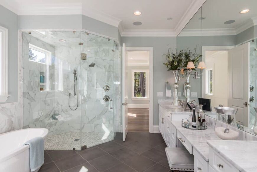 33 Stunning Primary Bathrooms with Glass Walk-In Showers (2021! Photos ...