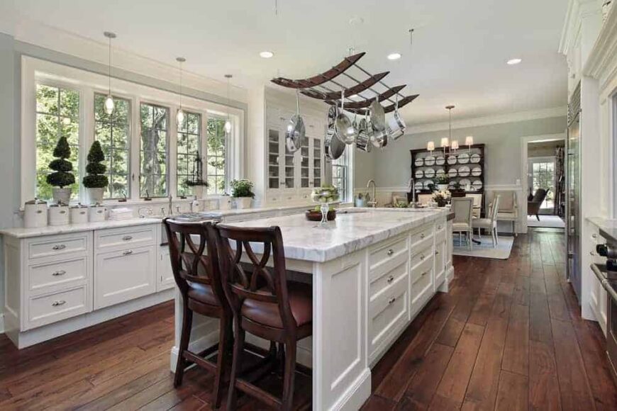 61 Long Kitchen Island Ideas and Examples (Photos)