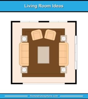 13 Living Room Furniture Layouts Described with Floor Plan Illustrations