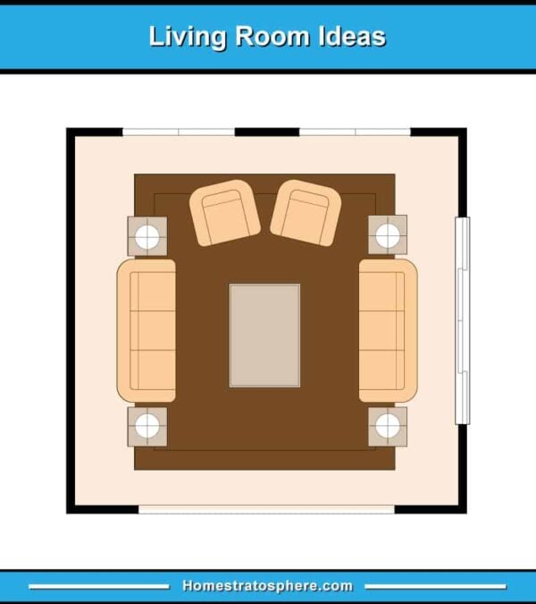 13 Living Room Furniture Layouts Described with Floor Plan Illustrations