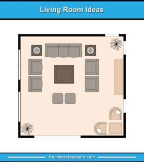 13 Living Room Furniture Layouts Described with Floor Plan Illustrations