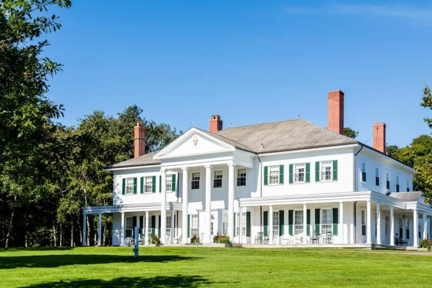 White Colonial House