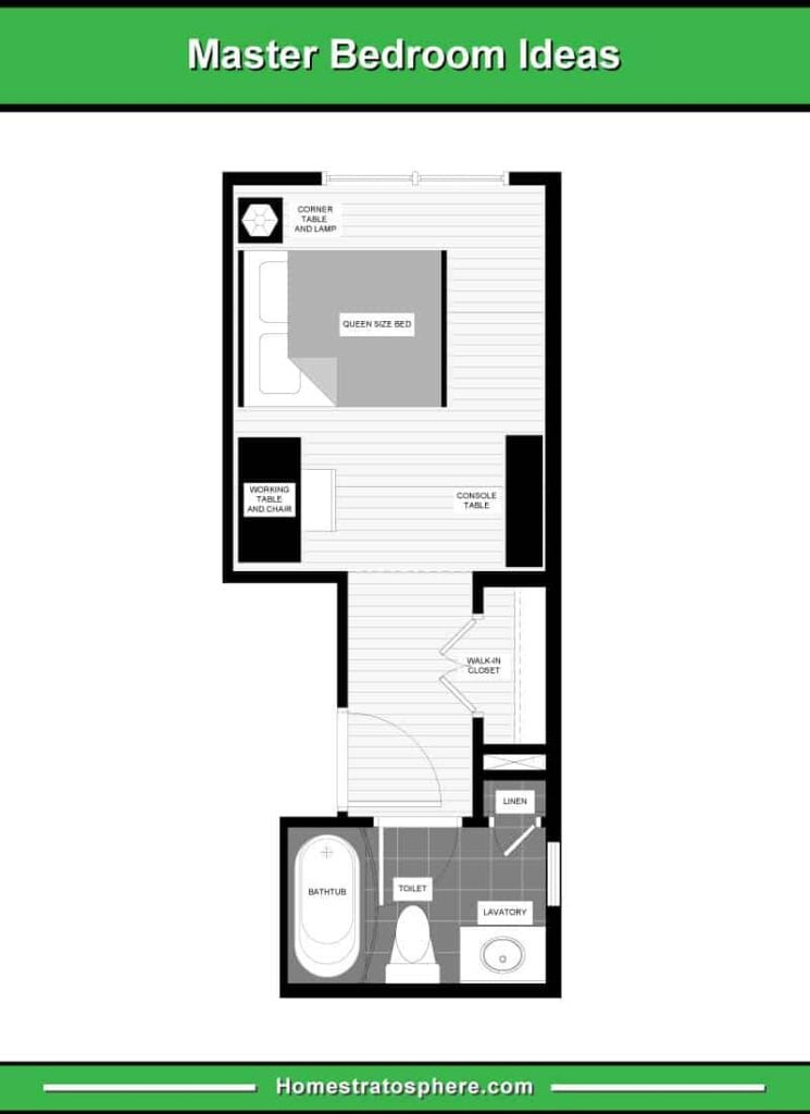 13 Primary Bedroom Floor Plans (Computer Layout Drawings)