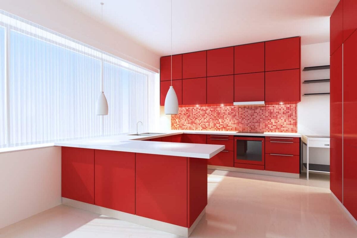 28 Red Kitchen Ideas with Red Cabinets (Photos)