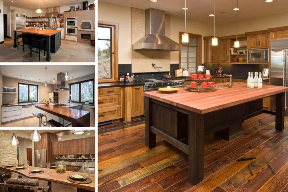 41 Kitchen Islands with a Wood Surface (Butcher Block Style Islands)