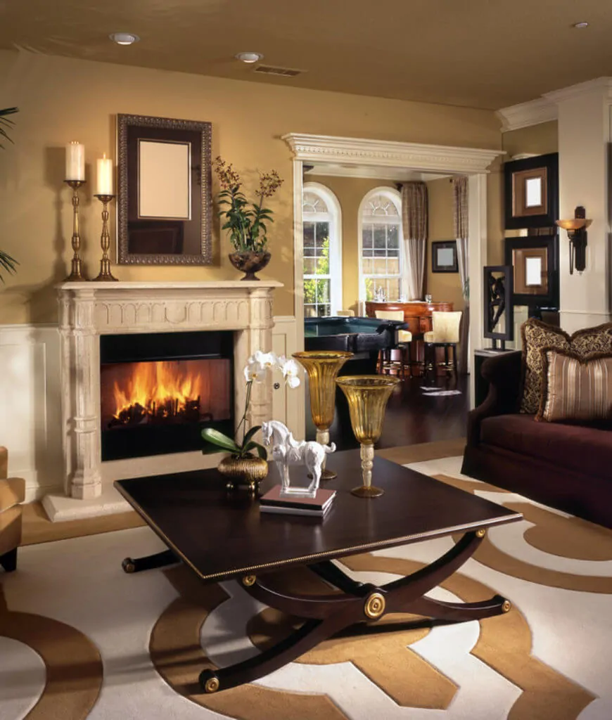 101 Beautiful Living Rooms with Fireplaces of All Types (Photos)
