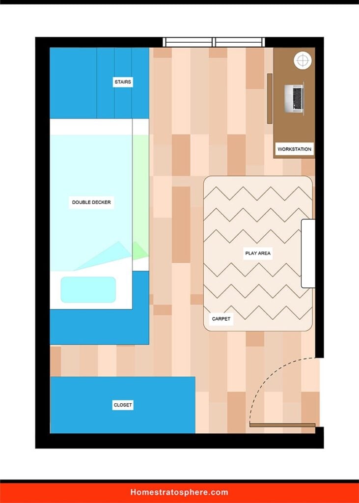 25 Diverse Kids' Bedroom Layouts (Floor Plans)