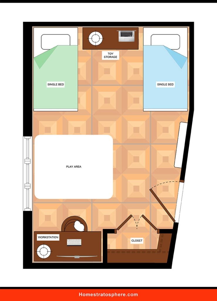 25 Diverse Kids’ Bedroom Layouts (Floor Plans) – Home Stratosphere