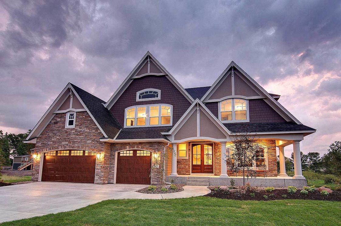 Storybook House with Stone and Shingle Exterior (5-Bedroom Floor Plan)
