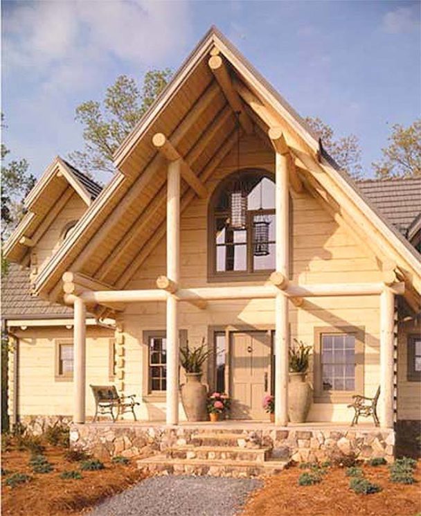 2-Story Log Home with 3 Bedrooms and Optional Skylights (Floor Plan)