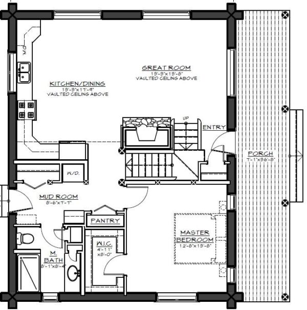 Two-Story 1-Bedroom Log Cabin Retreat (Floor Plan) – Home Stratosphere