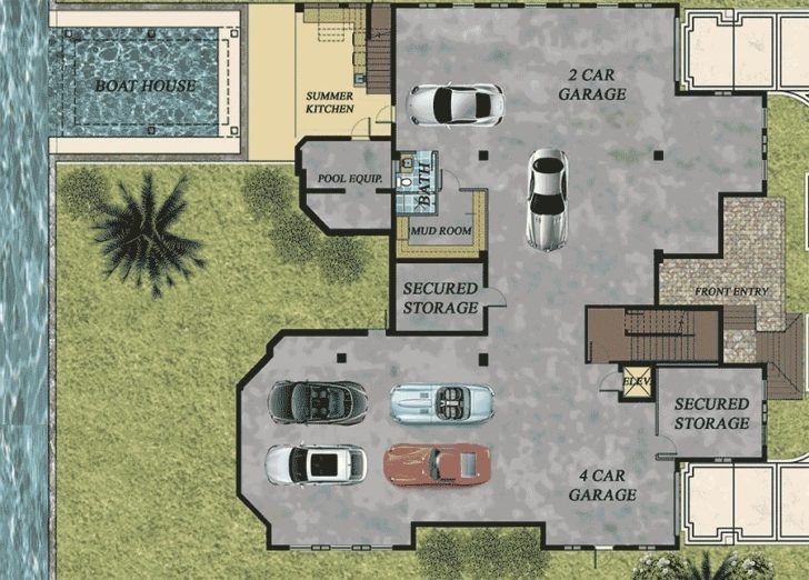 Florida Waterfront Mansion Floor Plan Promotes Outdoor Living