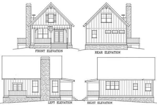 Two-Story 2-Bedroom Cabin Retreat (Floor Plan)