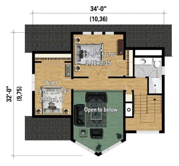 Two-Story 2-Bedroom Mountain Vacation Home with Open Concept Living ...