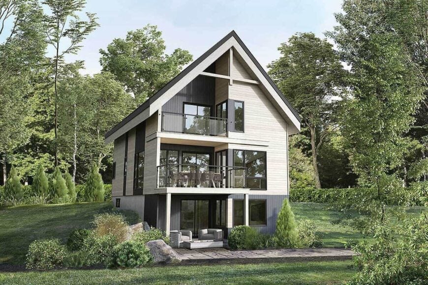 5-Bedroom Two-Story Contemporary Home for a Rear Sloping Lot with ...