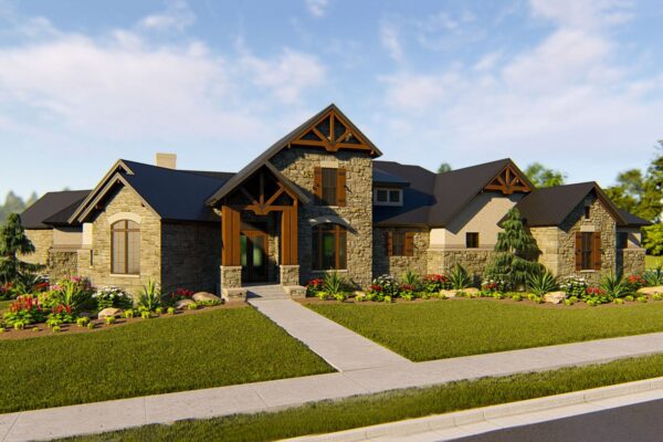 Single-Story 4-Bedroom Hill Country Home with 3-Bay Garage (Floor Plan)