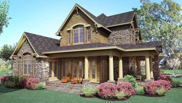 Two-Story 3-Bedroom Cedar & Stone Cottage with Wraparound Porch and ...