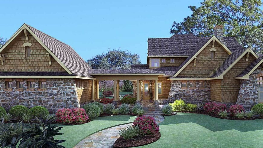 Two-Story 3-Bedroom Cedar & Stone Cottage with Wraparound Porch and ...