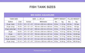Fish Tank Sizes (Charts & Tables) - Home Stratosphere