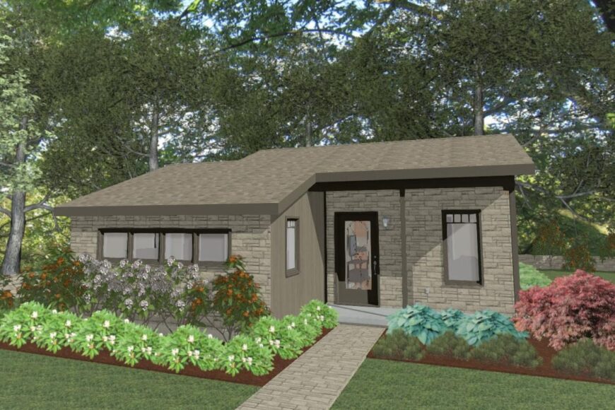 Single-Story 1-Bedroom Contemporary Tiny Home with Open Concept Living ...