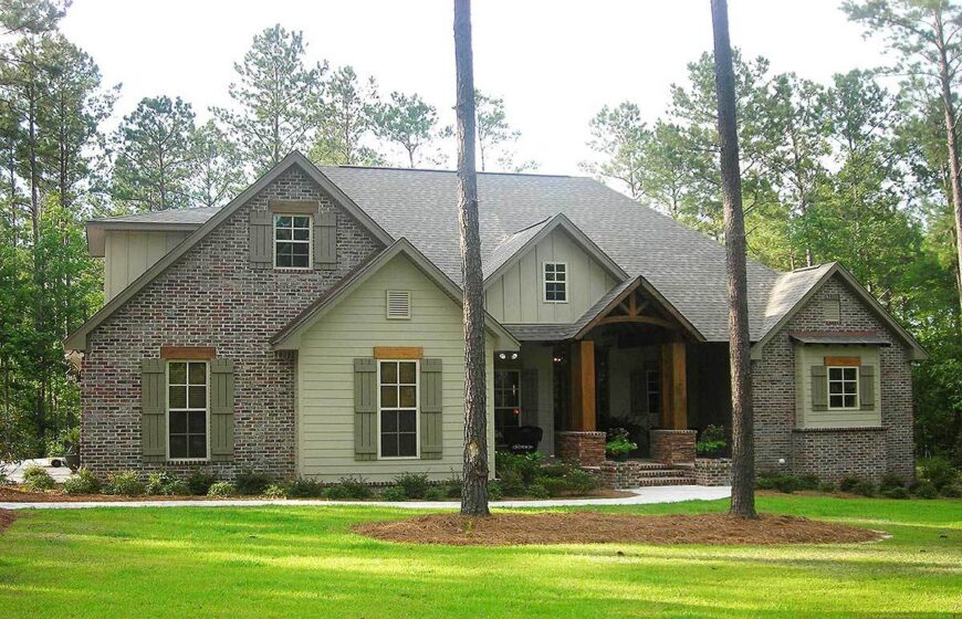 Two-Story 4-Bedroom Rustic Craftsman Home with Bonus Room Above the ...