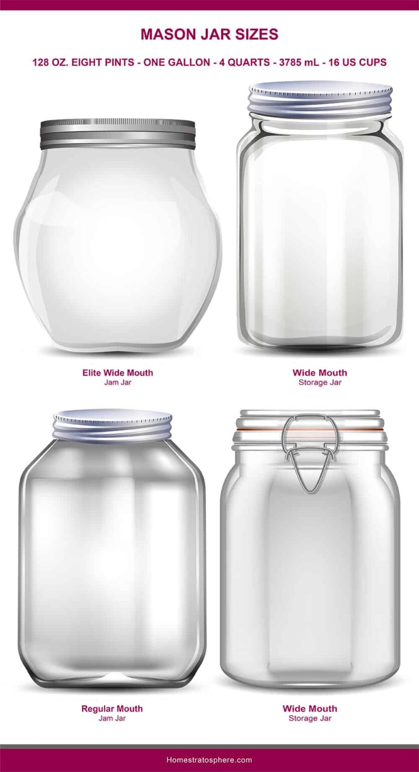 Mason Jar Sizes (Illustrated Guide) – Home Stratosphere