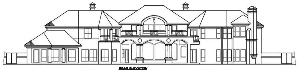 7-Bedroom Luxury Mediterranean Home Floor Plan with Elevator and Courtyard