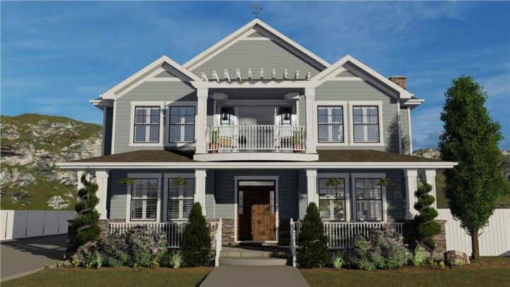 Here’s the Ideal Home Plan for Porch Lovers and Those Who Love Symmetry ...