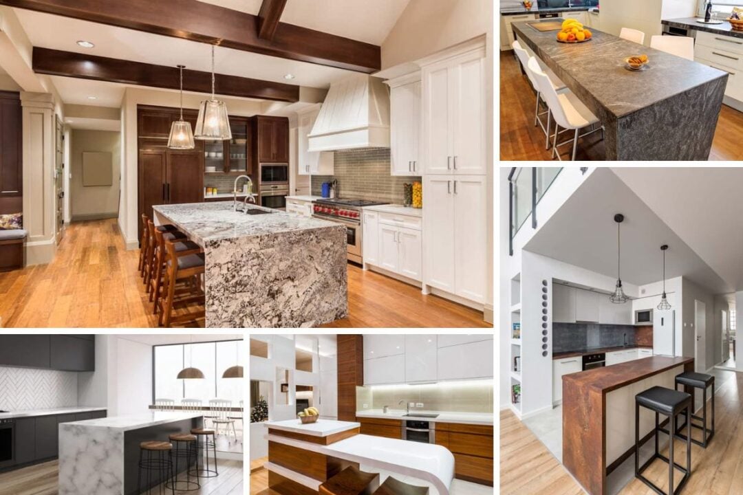 30 Wild Waterfall Kitchen Island Design Ideas