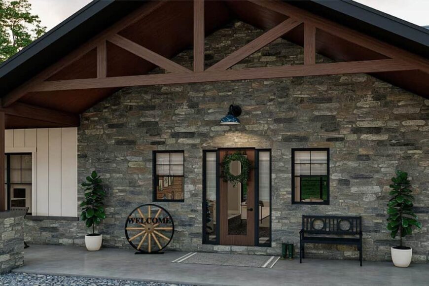 Rustic Single-Story 3-Bedroom Ranch Home with Open Concept Living ...