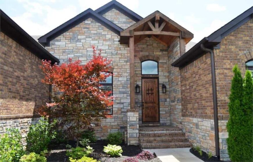 Single-Story Rustic Style 4-Bedroom Ranch for Sloped and Corner Lots ...