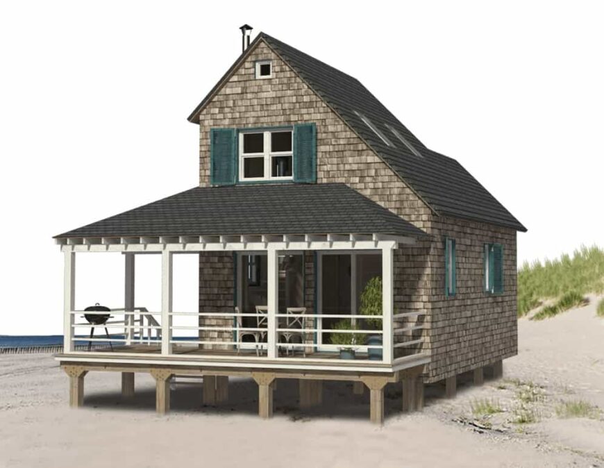 Elevated 2-Bedroom Beach Style Two-Story Eva Cottage with Open Living ...