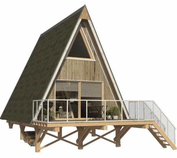 Two-Story A-Frame 2-Bedroom Ruby Cabin with Loft (Floor Plan) – Home ...