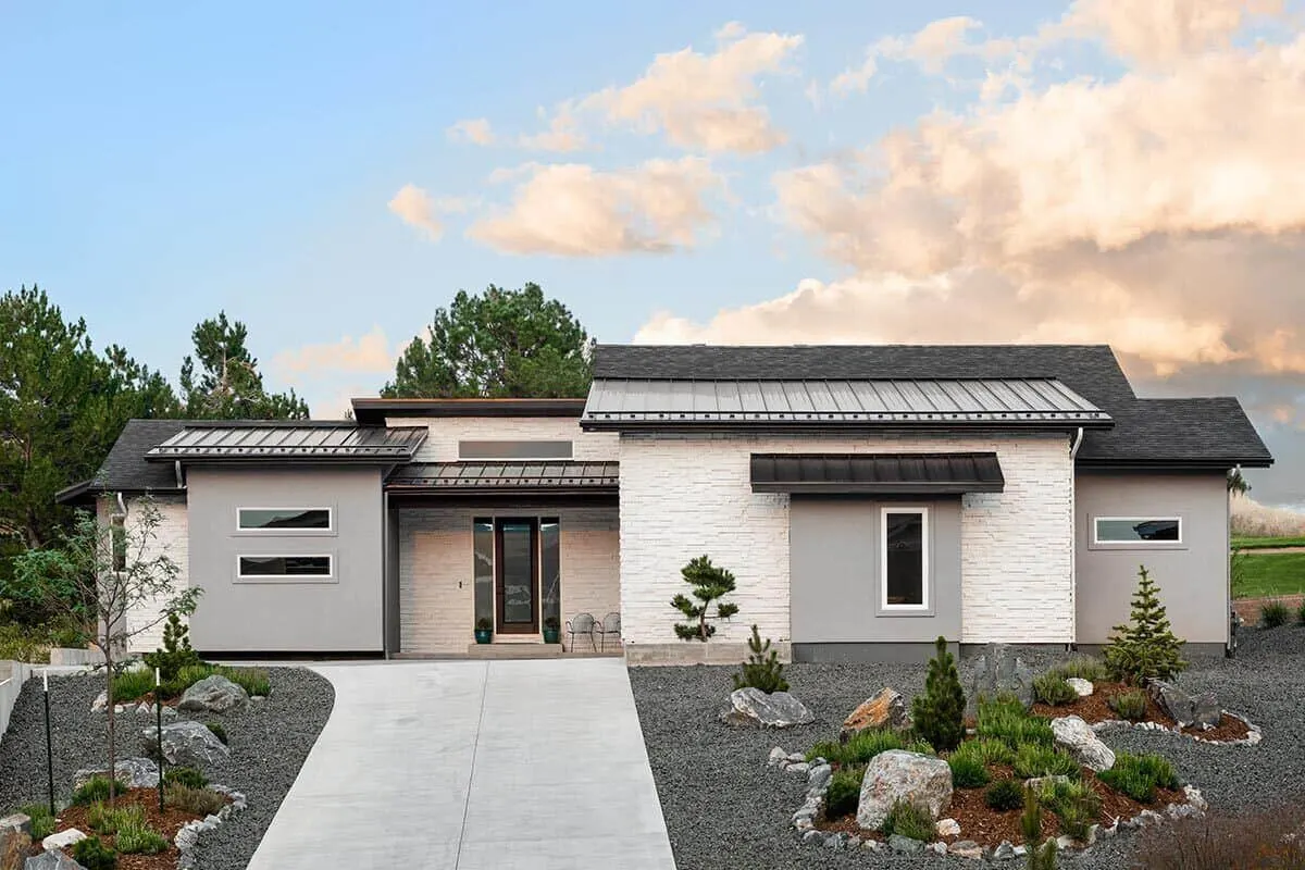Stellar Mid-Century Modern Floor Plan Features Double-Height Open ...