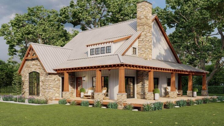 Unveiled: Modern Rustic Home Floor Plan Features Great Room with ...
