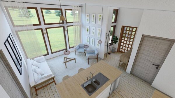 Step Into This Contemporary 2-Bedroom Cabin with an Open Deck and ...