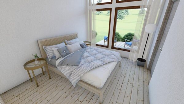 Step Into This Contemporary 2-Bedroom Cabin with an Open Deck and ...