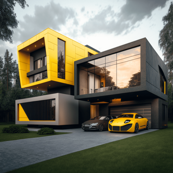 16 Wild Futuristic House Designs (Yellow and Charcoal Grey Concepts ...