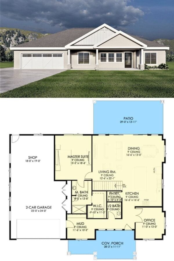 Traditional Two-Story 4-Bedroom Rambler Style Home with Open Concept ...