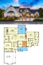 Craftsman Style Single-Story 3-Bedroom Lake House with Walkout Basement ...