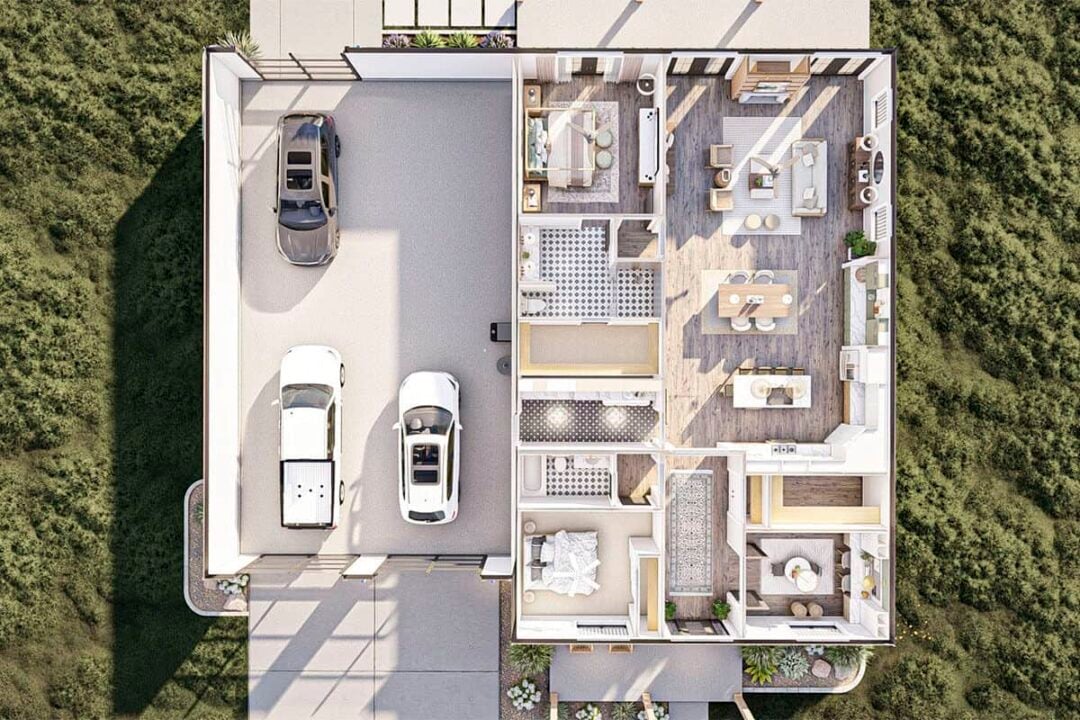 Discover this Wildly Popular Modern Home Floor Plan with a Drive ...