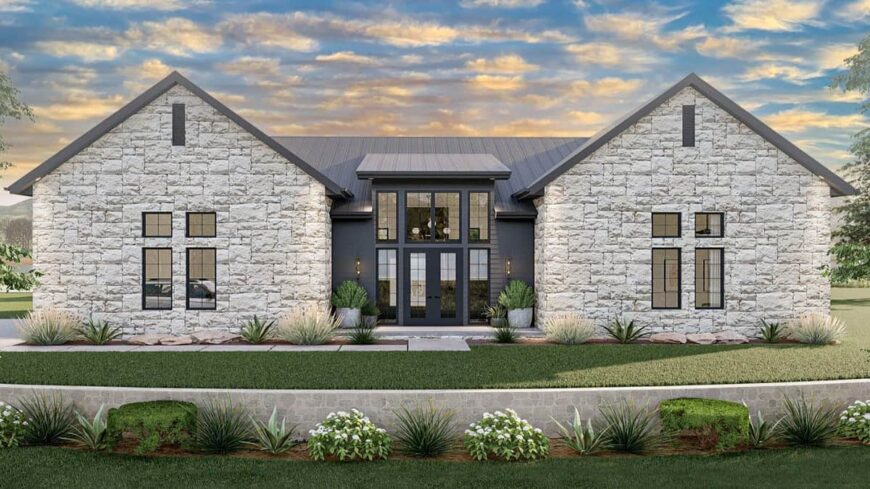 Tour This Beautiful Stone-Faced 3-Bedroom Home with Innovative Design ...