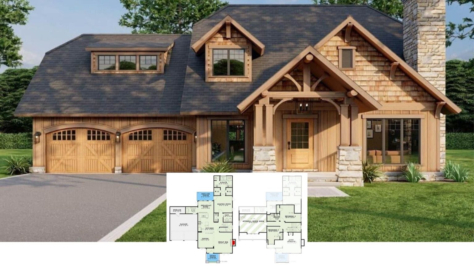 3-Bedroom Country Style Two-Story Home with Open-Concept Living and ...