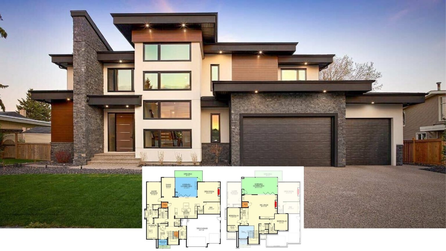 Explore This Bold Modern 4-Bedroom Contemporary Home with Open Concept ...
