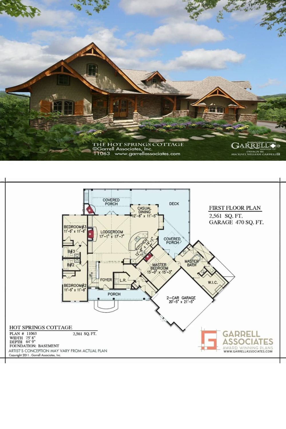 Two-Story 3-Bedroom Hot Springs Cottage with Open Living Space and ...