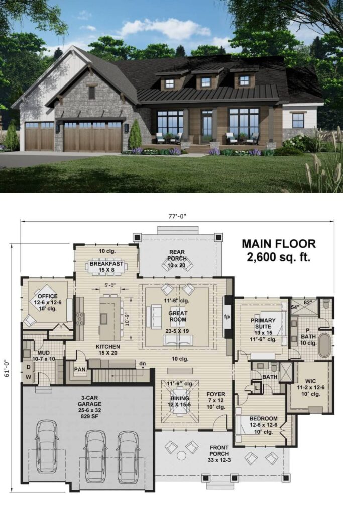 2-Bedroom Traditional Style Single-Story River View Home with Front ...