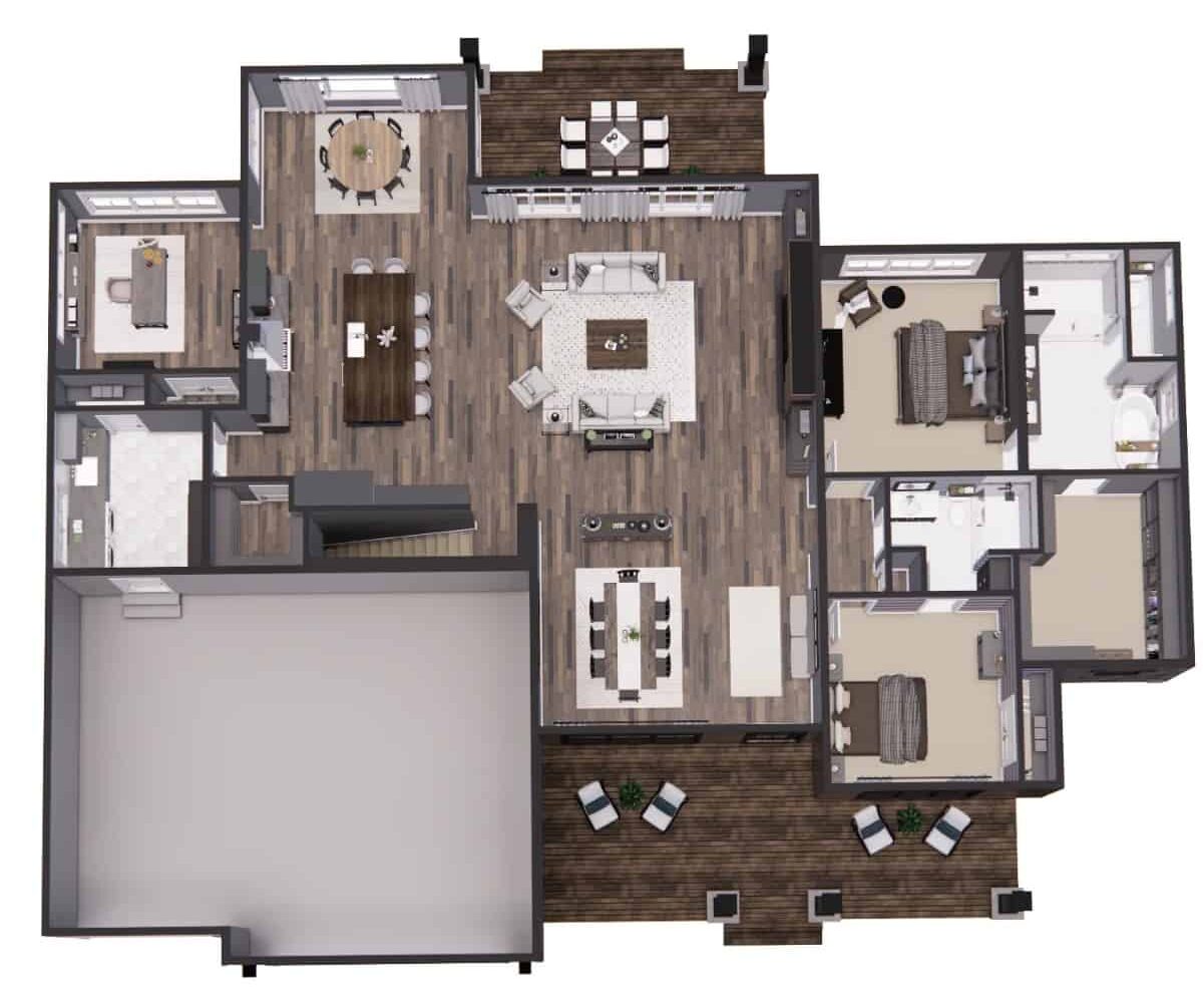 2-Bedroom Traditional Style Single-Story River View Home with Front ...
